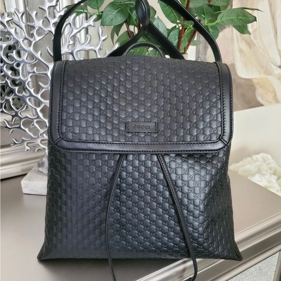 Bags | Black Authentic Guccisima Backpack | Poshmark